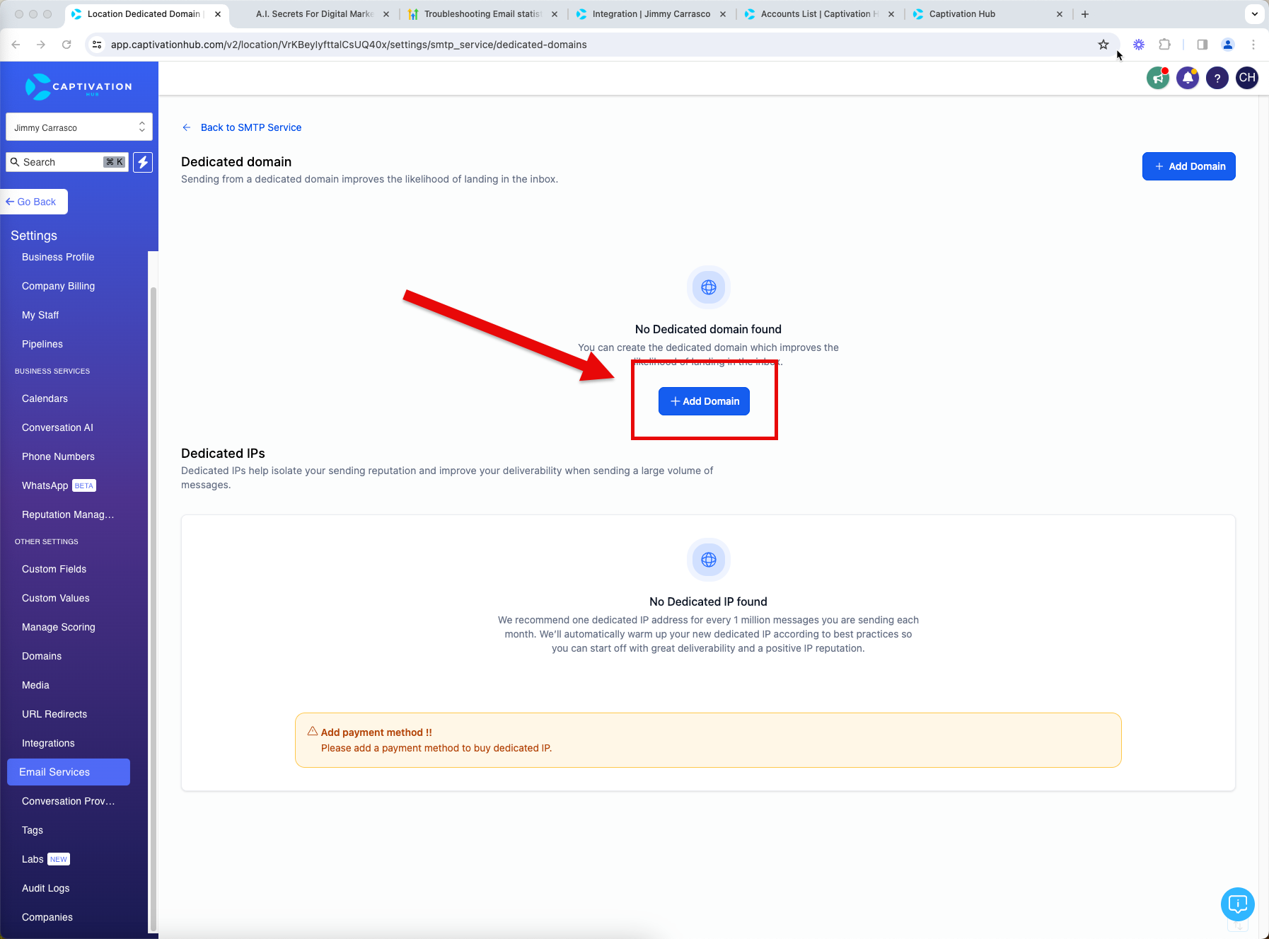 How To Create A Dedicated Sending Domain Email Domain Captivation Hub