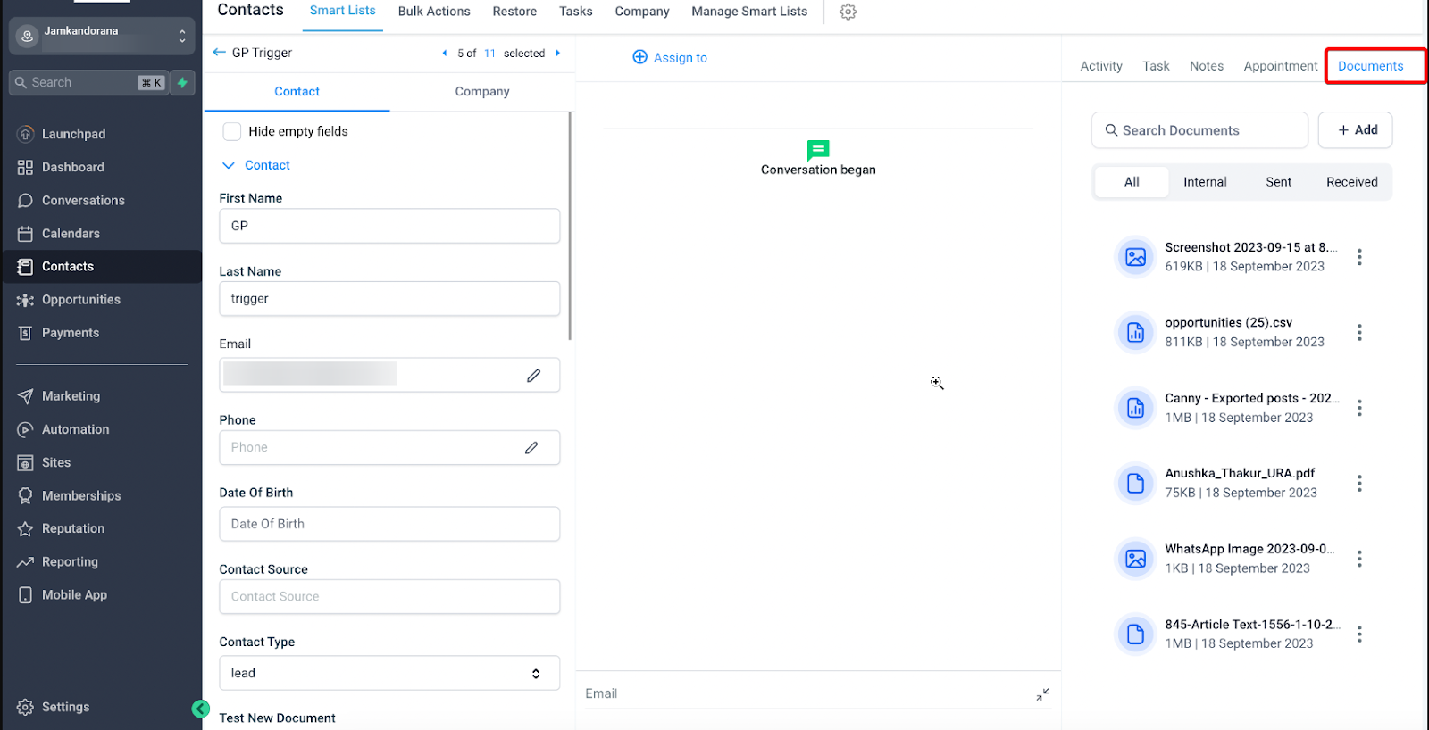 How to Use the Document Manager in Conversations – Captivation Hub