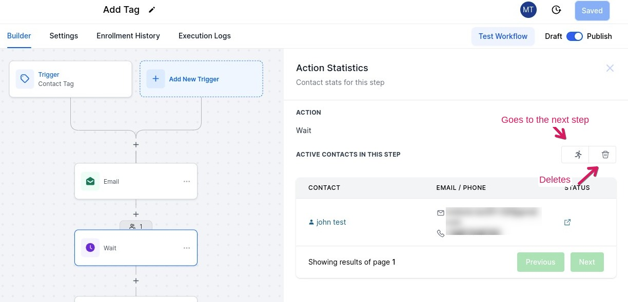 How To Moveremove Contacts From Workflow Steps Captivation Hub