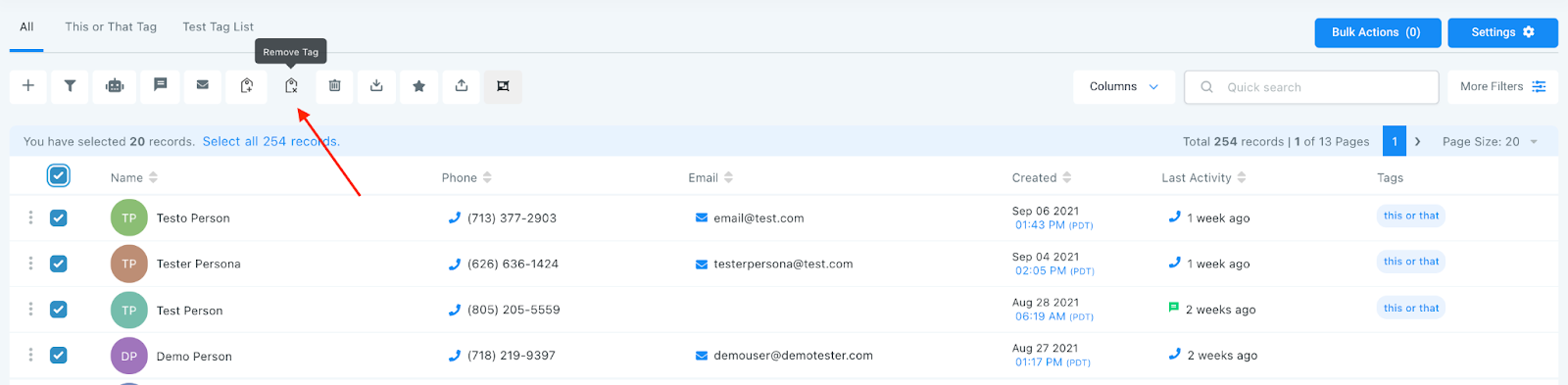 Bulk Actions Add Or Remove Tags Captivation Hub