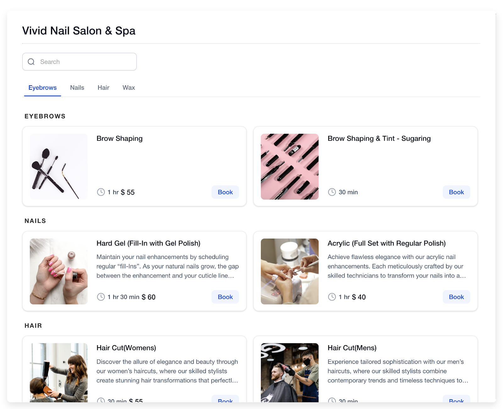 Overview of the Service Menu in Calendars – Captivation Hub