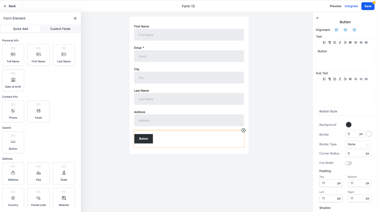 Form Customization – Captivation Hub