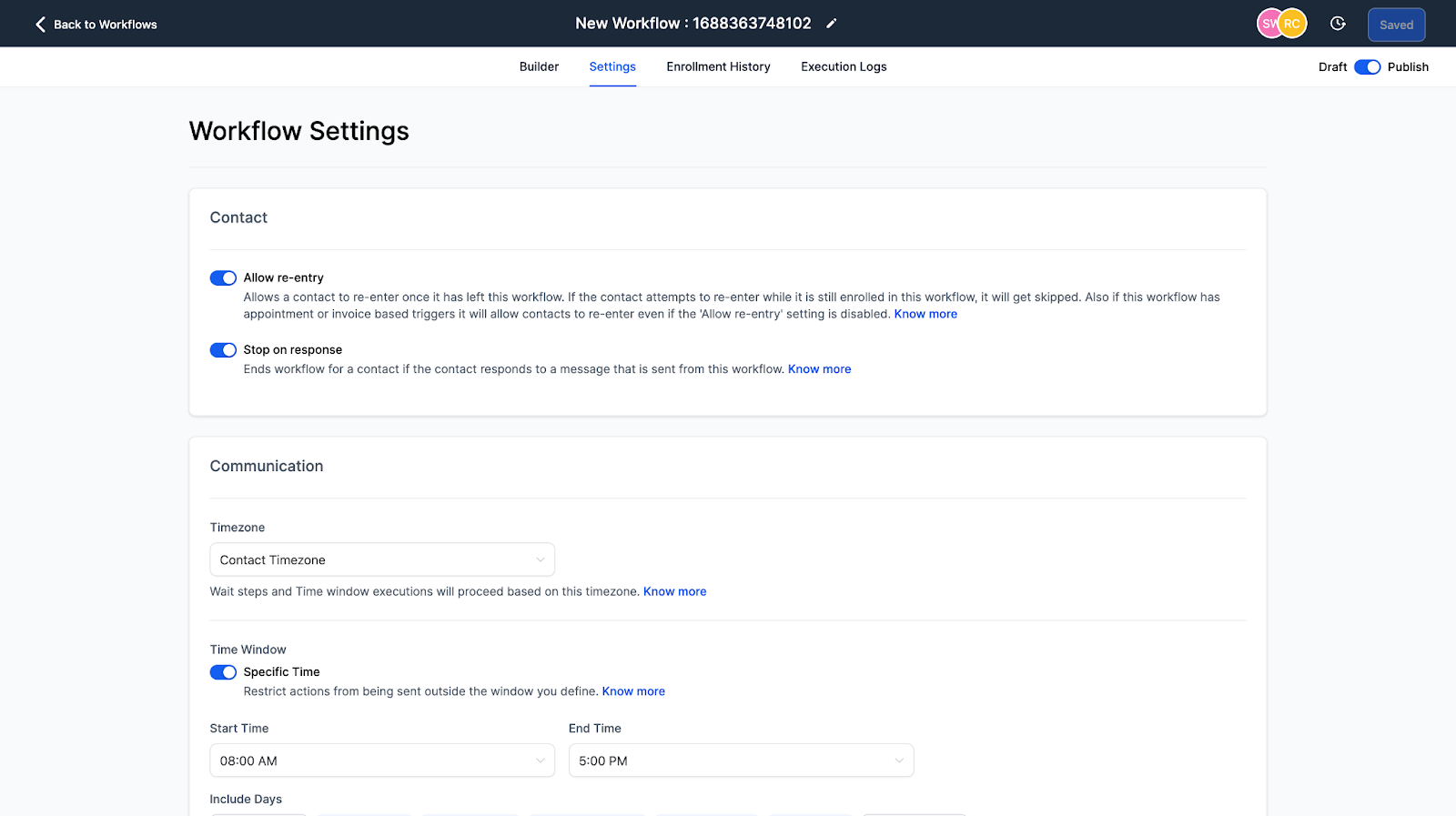 Understanding the Workflow Settings Tab – Captivation Hub