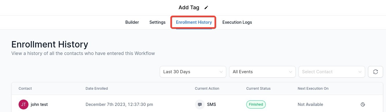 Using The History Tab In Workflows Captivation Hub