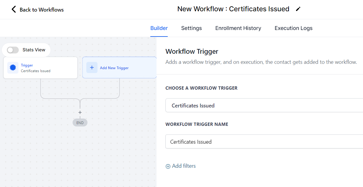 Workflow Action Issue Certificate Captivation Hub
