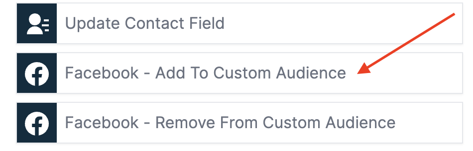 Workflow Action Facebook Add To Custom Audience Captivation Hub