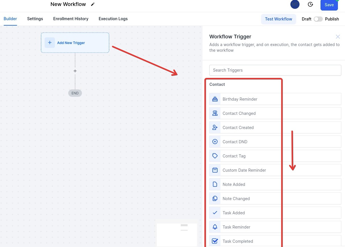 Workflow Action Send Internal Notification Captivation Hub