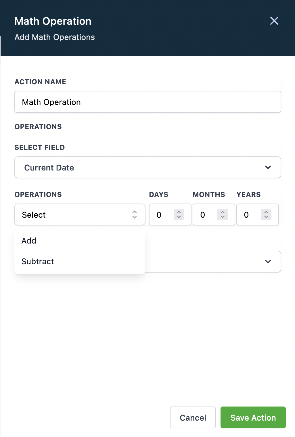 Workflow Action Math Operation Captivation Hub