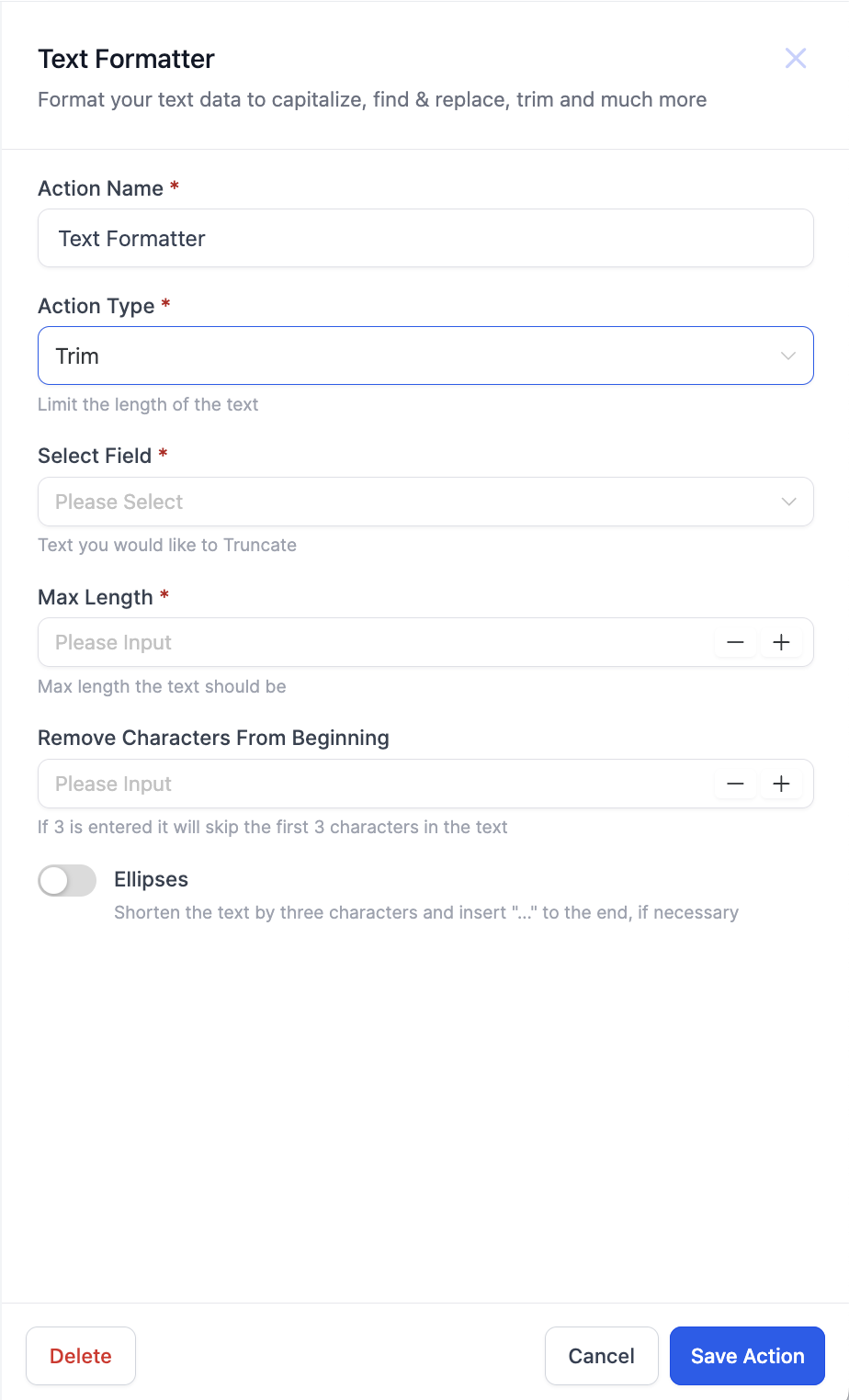 Workflow Action: Text Formatter – Captivation Hub