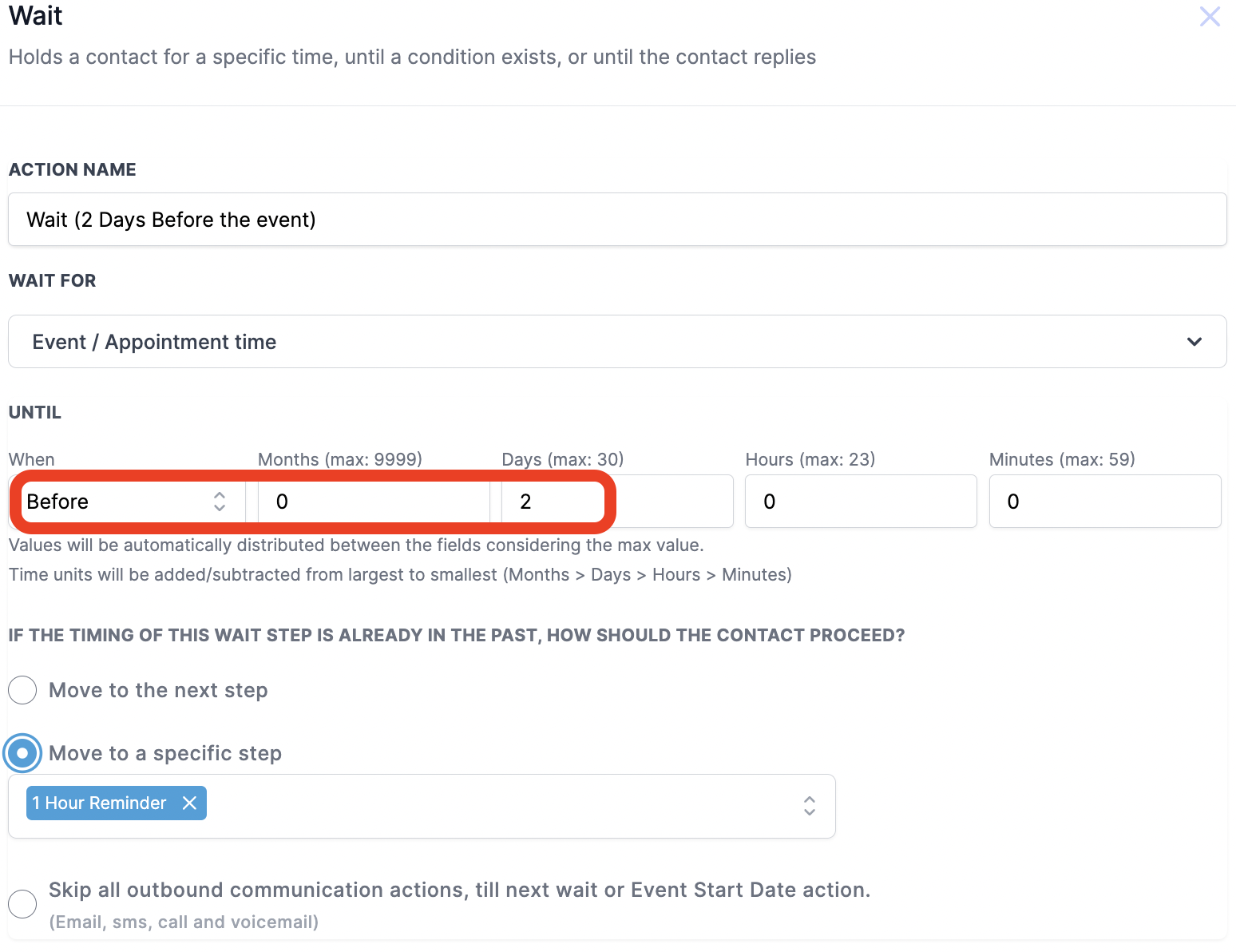 Workflow Action Set Event Start Date Captivation Hub