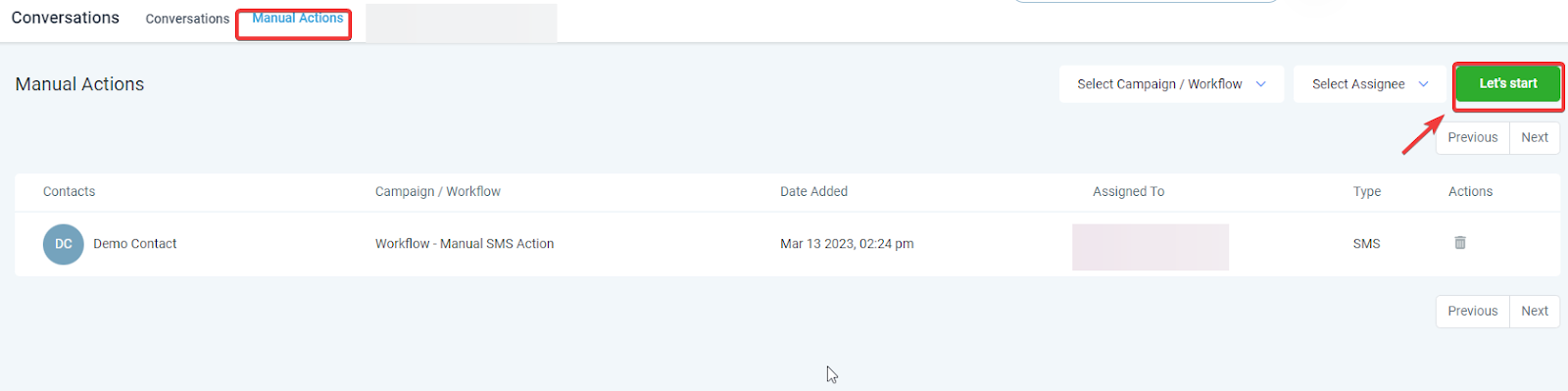 Workflow Action Manual Sms Captivation Hub