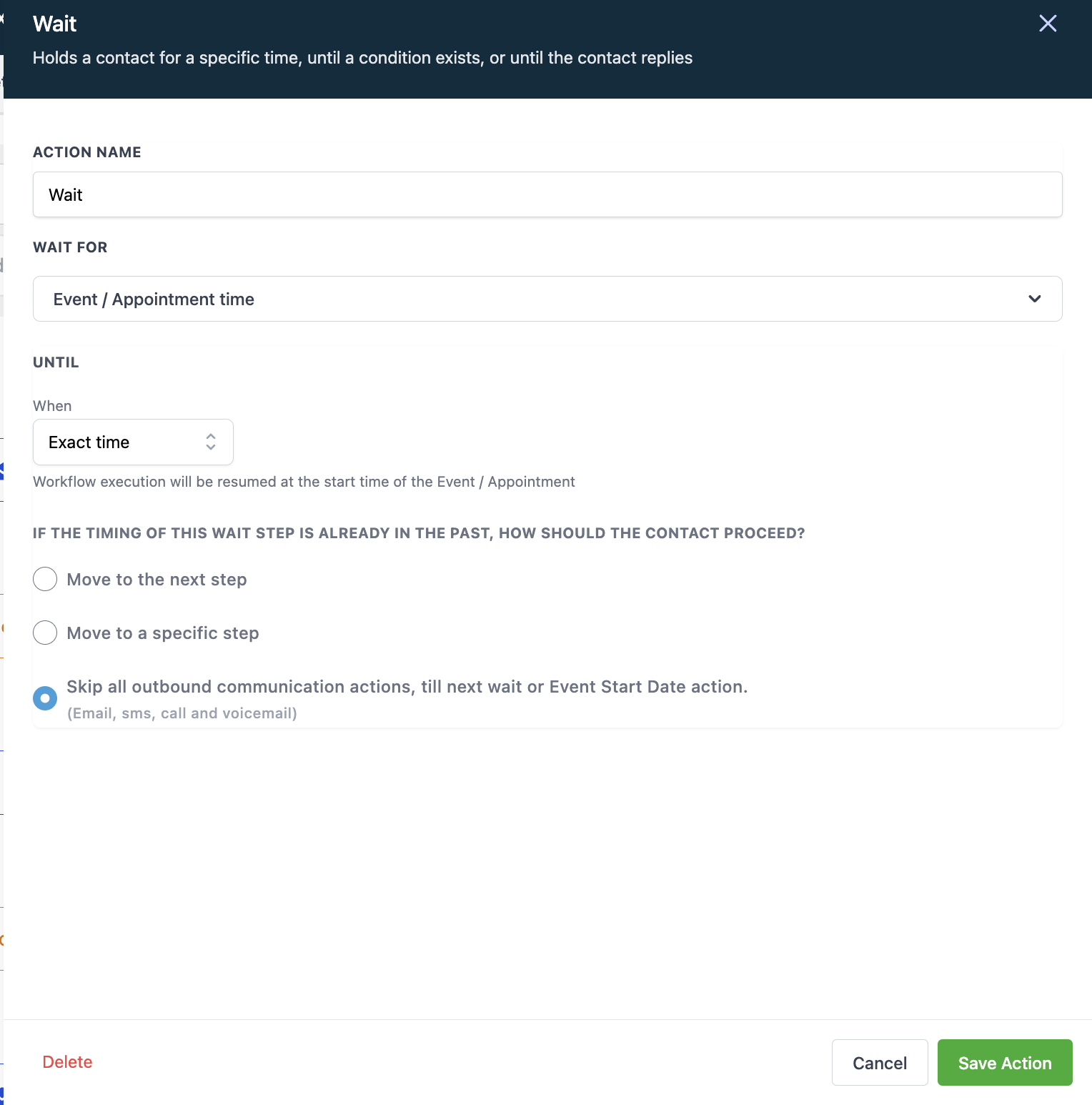 Workflow Action Wait Captivation Hub