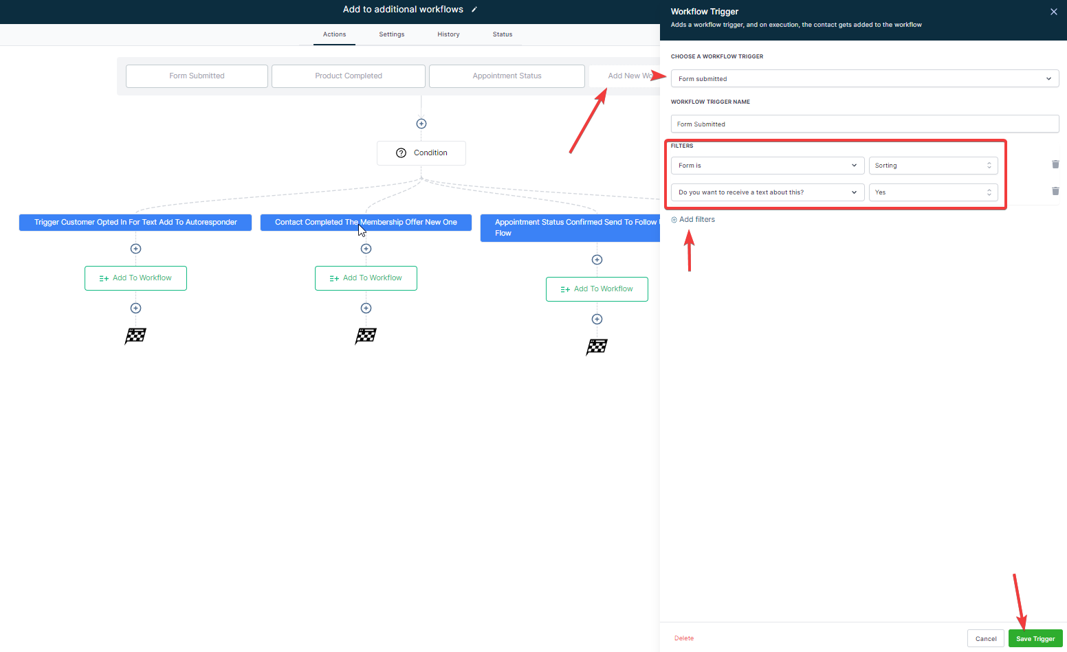 Workflow Action Add To Workflow Captivation Hub