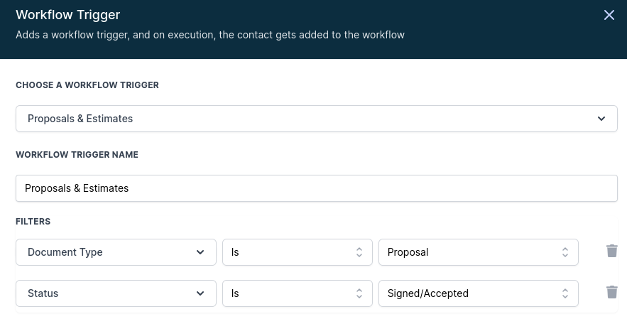 Workflow Trigger Proposal And Estimate Captivation Hub