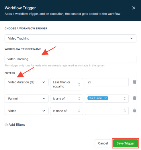 Workflow Trigger: Video Tracking – Captivation Hub