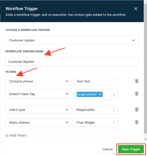 Workflow Trigger: Customer Replied – Captivation Hub
