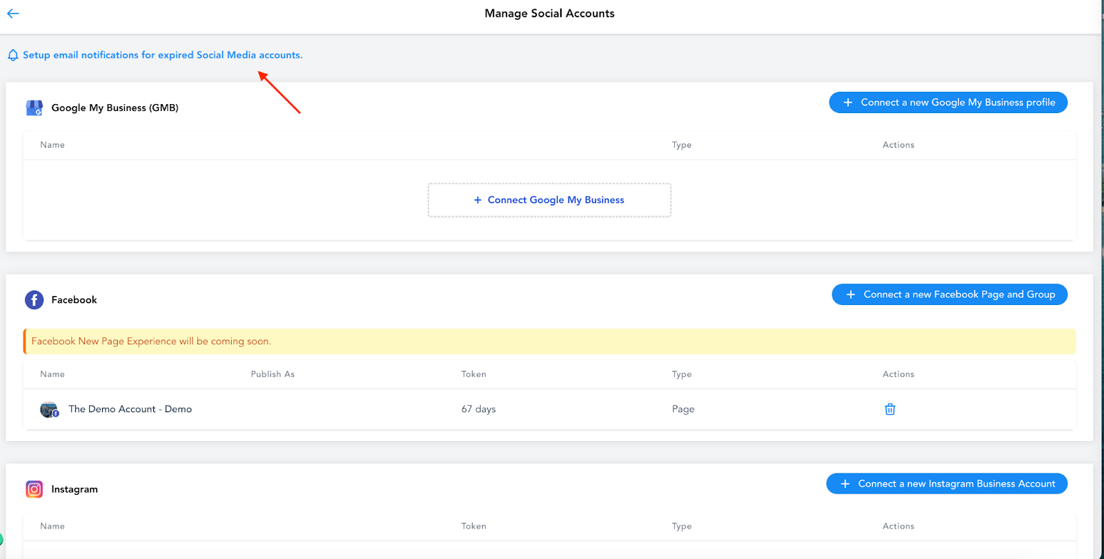 Setting Up Email Notifications for Expired Social Media Accounts in the Social Planner ...