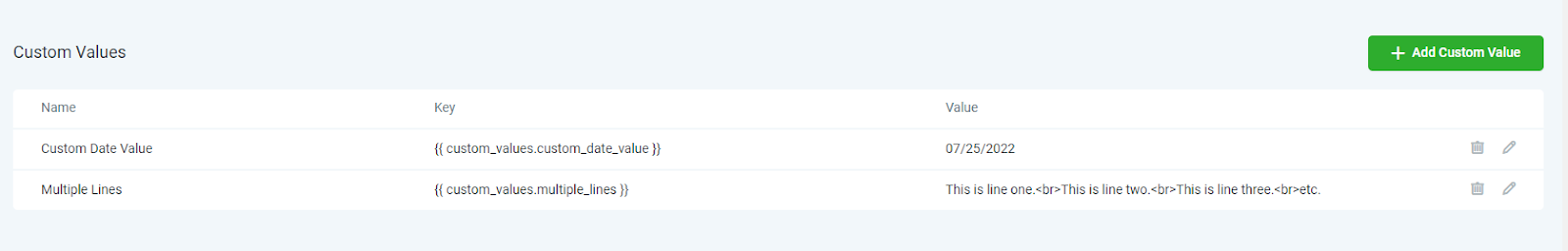 Add Multiple Lines In A Custom Value Captivation Hub
