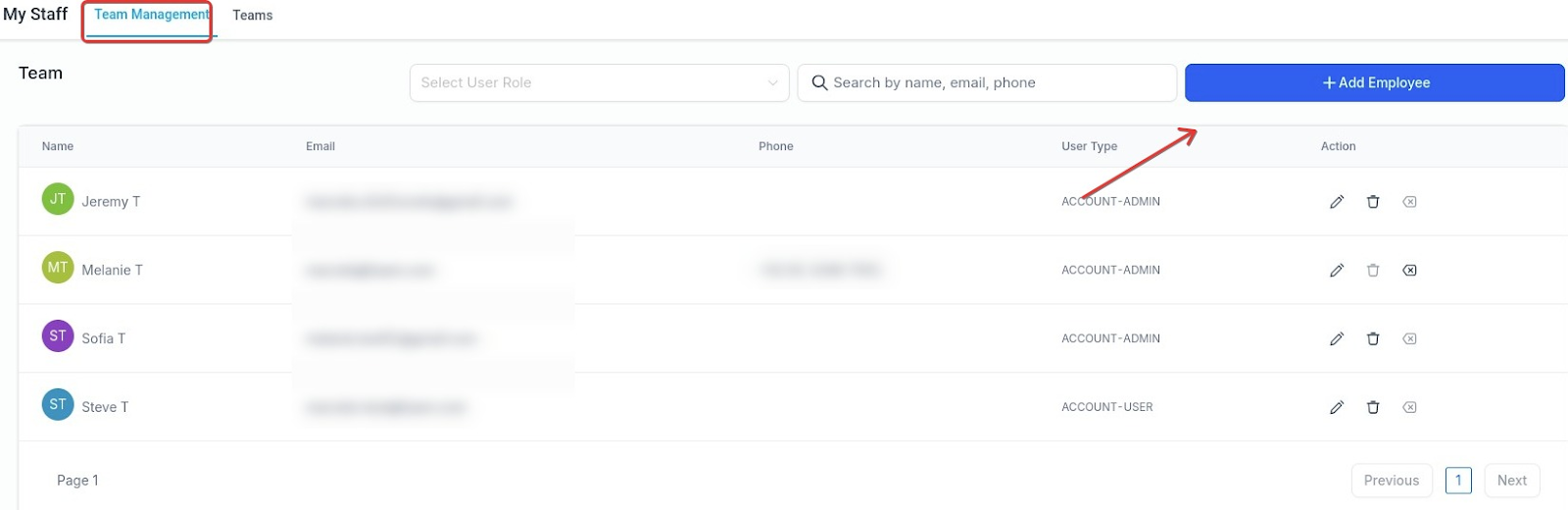 Settings: My Staff – Captivation Hub