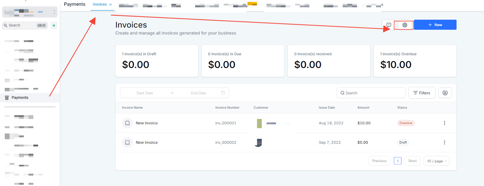 Invoice Settings – Captivation Hub