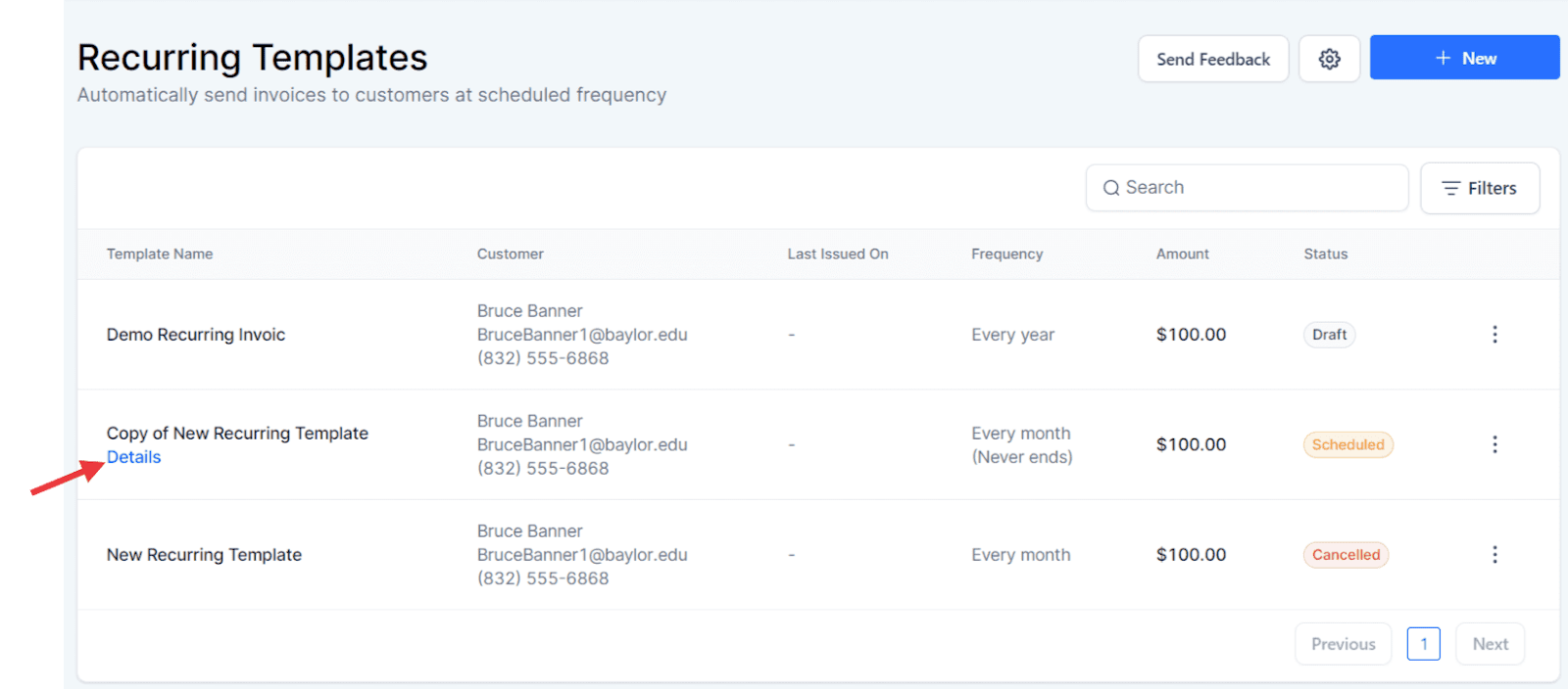 Creating Recurring Invoices – Captivation Hub