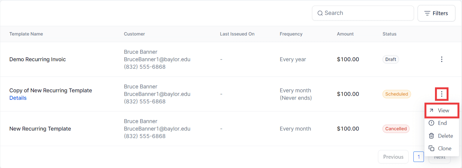 Creating Recurring Invoices – Captivation Hub